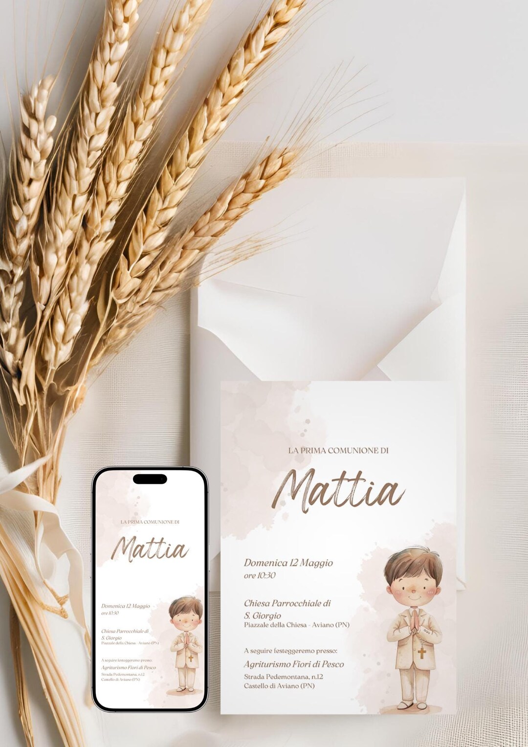 First Communion Invitation, Editable First Communion Template, First ...