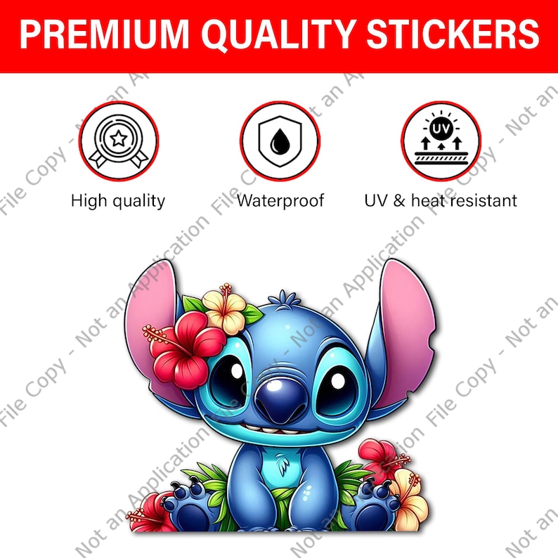 Cute Hawaiian Stitch Peeker Peeking Car Window Decals - Tropical Bumper ...