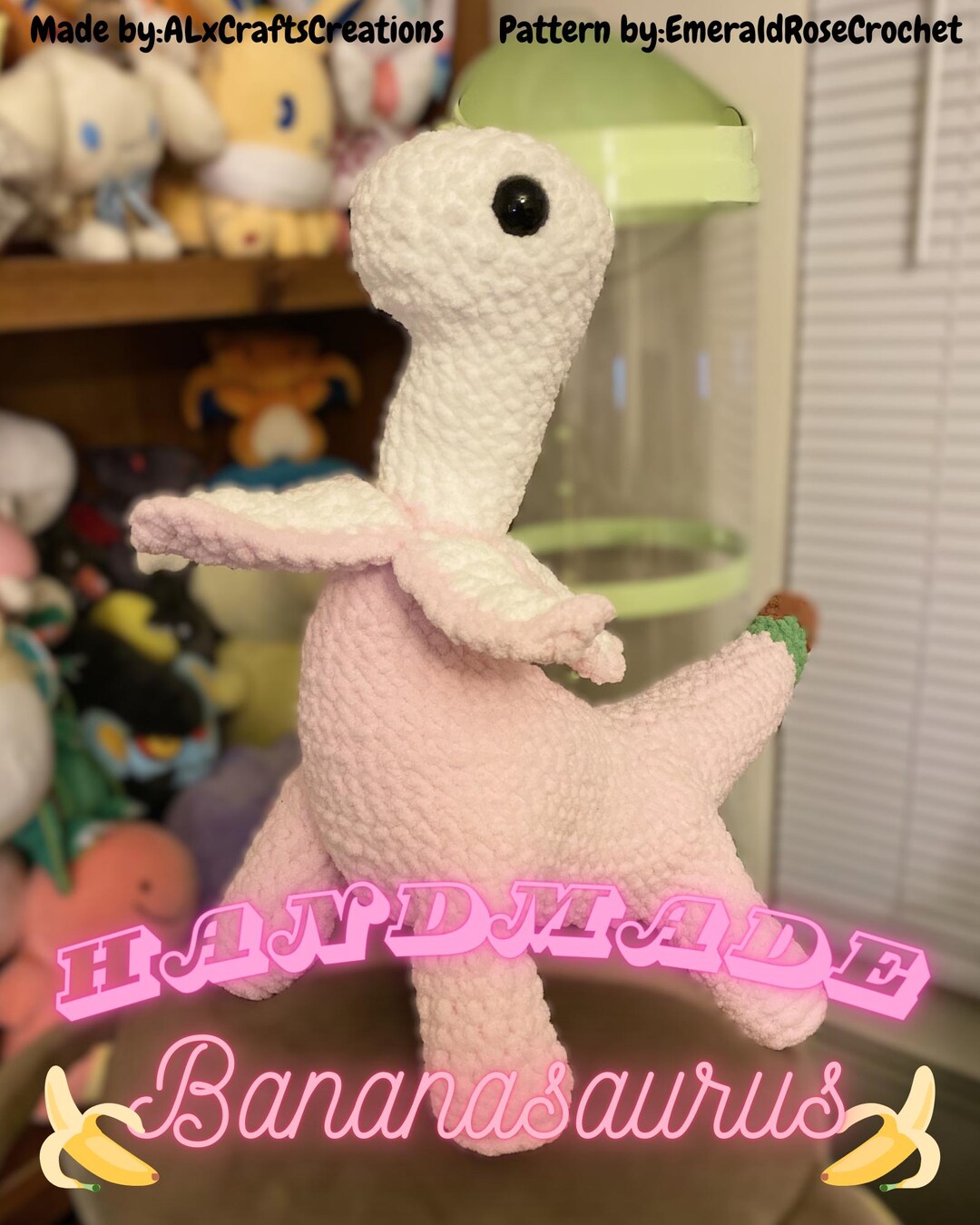 Handmade Pink Bananasaurus Crochet Plushie - Etsy