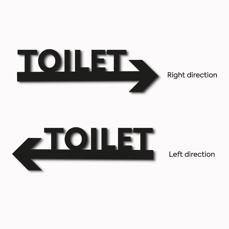 Custom Restroom Sign, Toilet Direction Arrow Acrylic Sign, Personalized ...