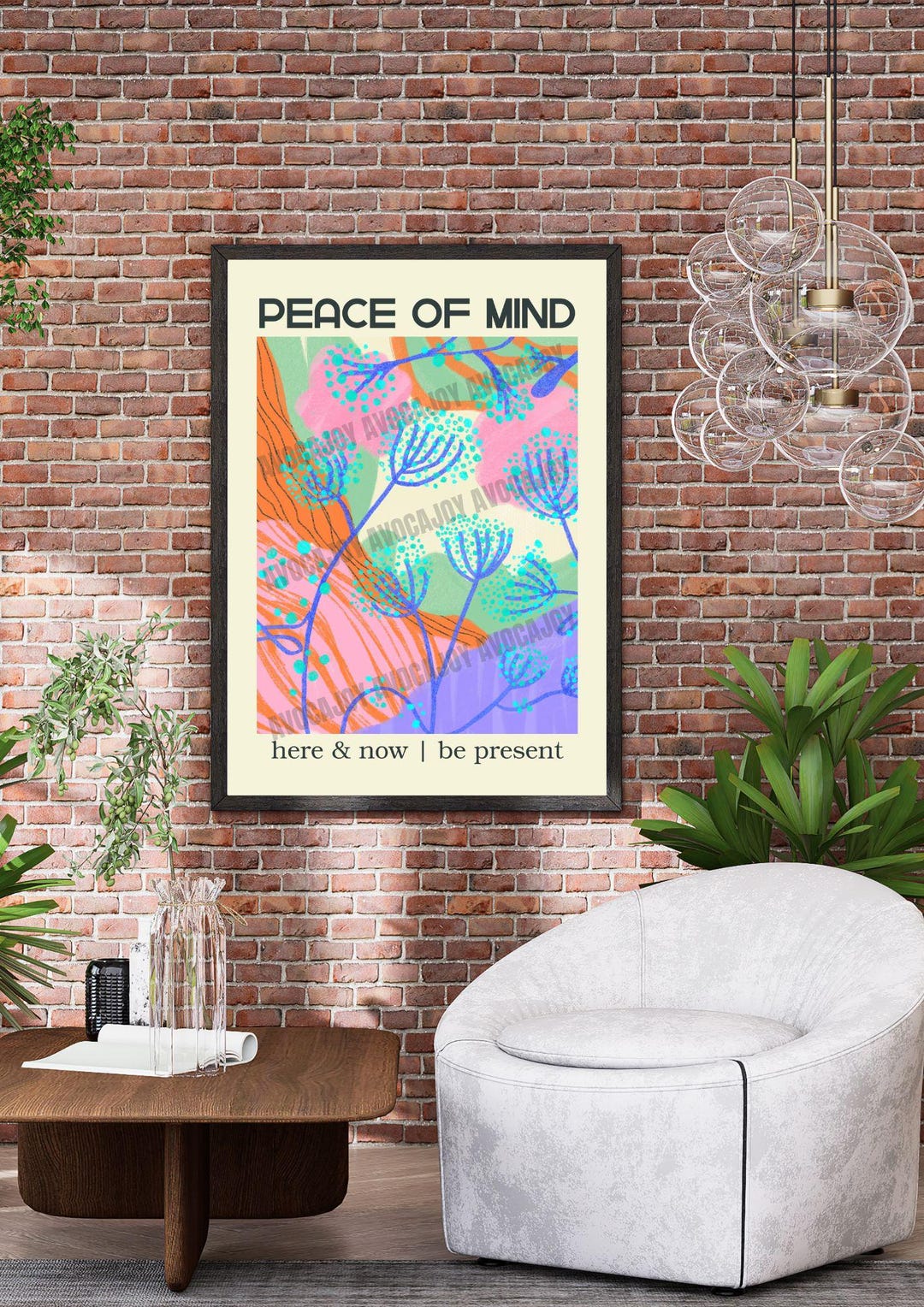 Peace of Mind Poster | Minimalist A3 Wall Art Printable | Modern ...