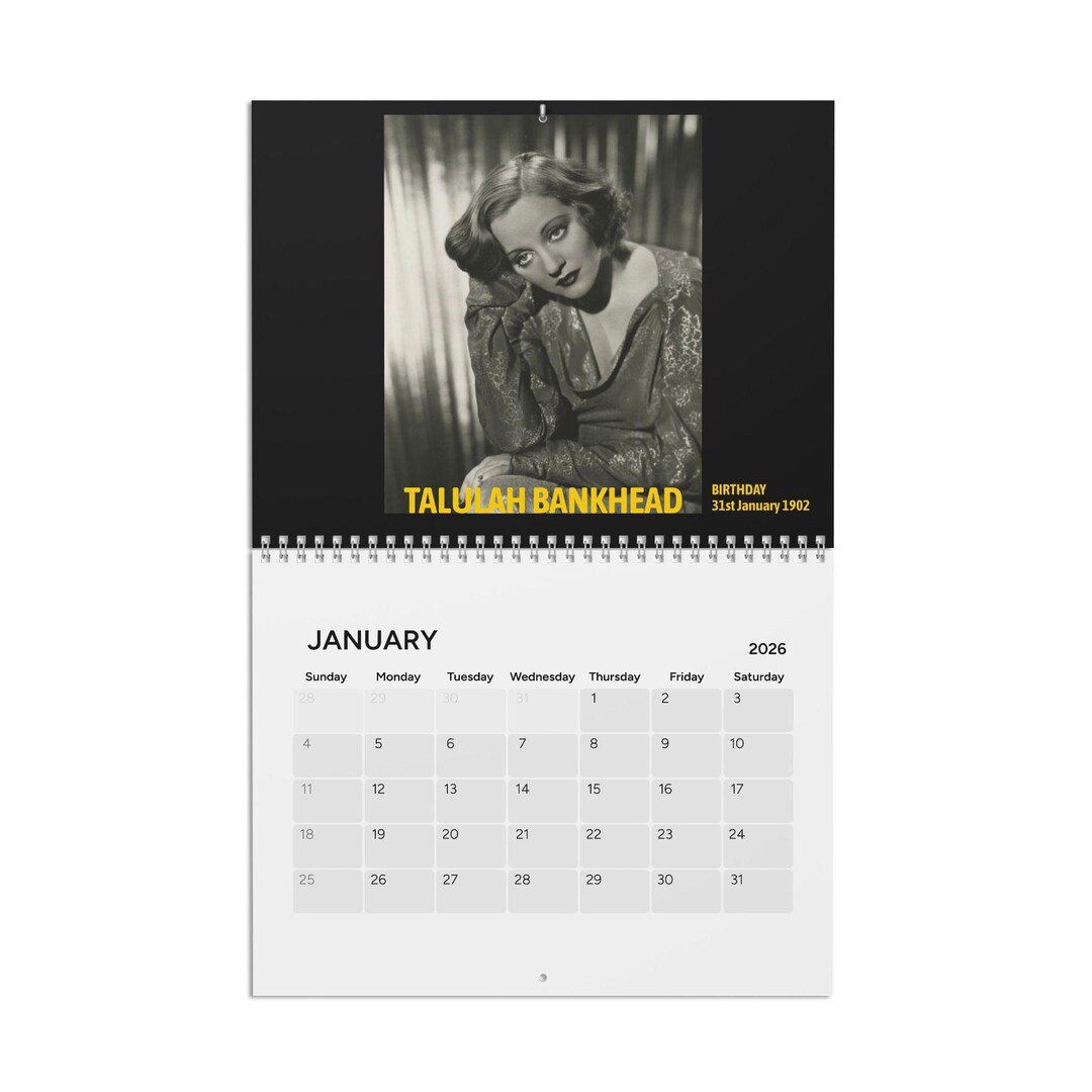 Stars of Old Hollywood 2026 Calendar - Etsy