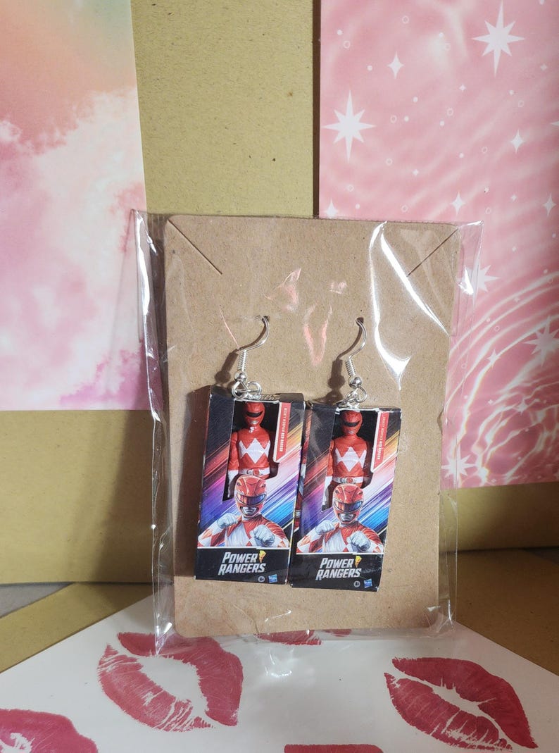 Mini Brands Red Power Ranger Action Figure Toy Earrings Blue Power ...