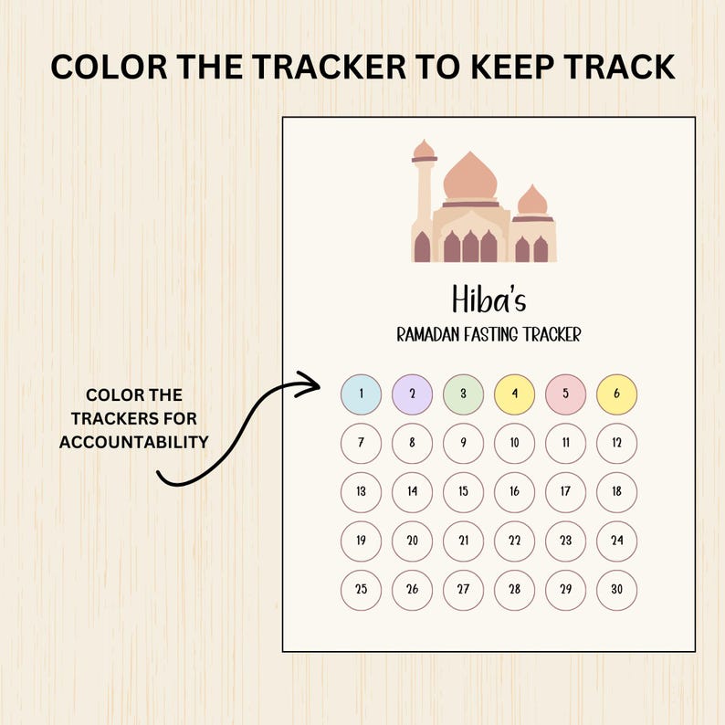 Ramadan Fasting Tracker for Kids | Editable and Printable PDF | A4, US ...