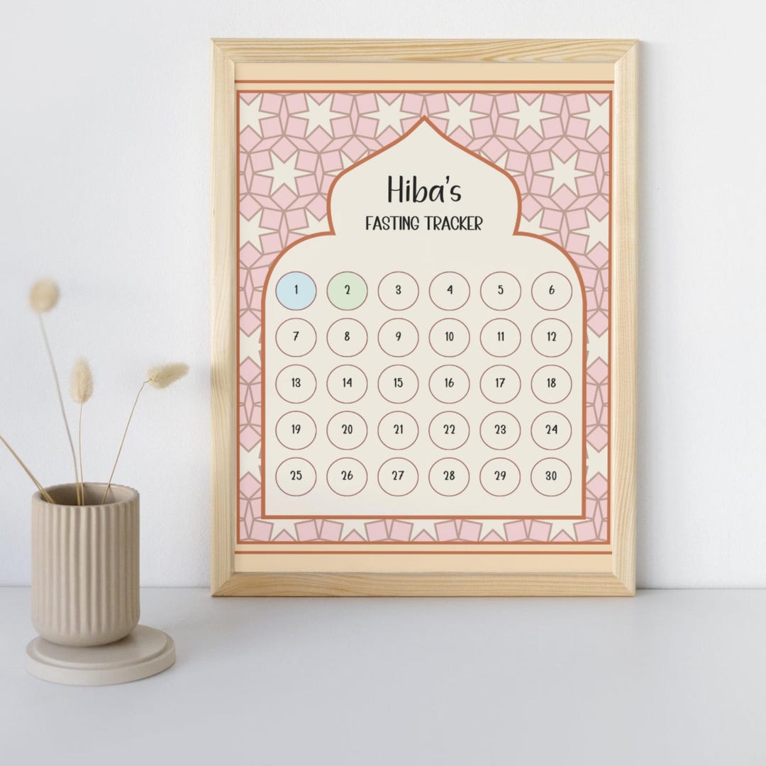 Ramadan Fasting Tracker for Kids | Editable and Printable PDF | A4, US ...