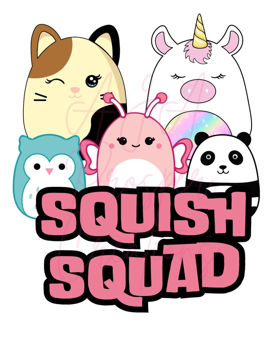 Squishmallow "squish Squad" Digital Png - Etsy