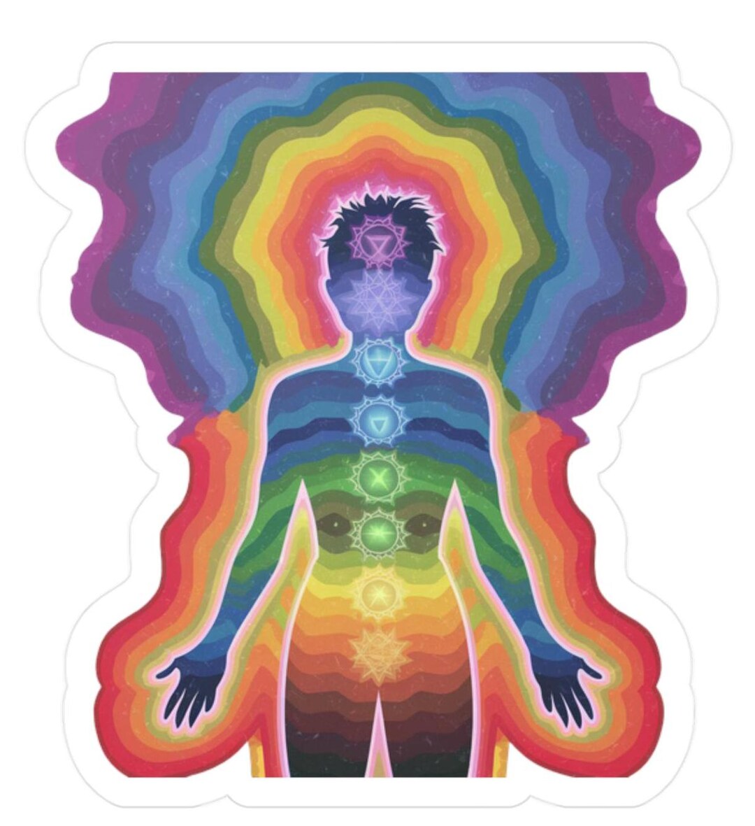 Rainbow Aura Chakra Sticker: Spiritual Balance Vinyl Decal - Etsy