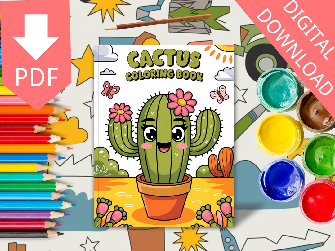255 Cactus Coloring Pages – Large Cactus and Succulent Coloring ...