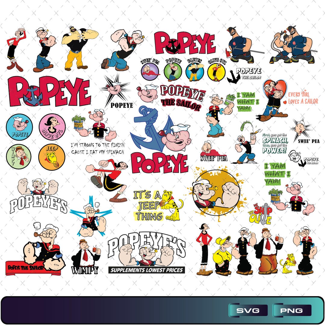 POPEYE SVG, and PNG Files - Etsy Canada