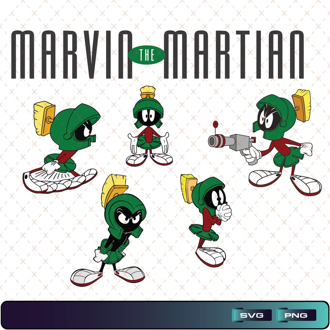 Marvin the Martian SVG and PNG Files - Etsy