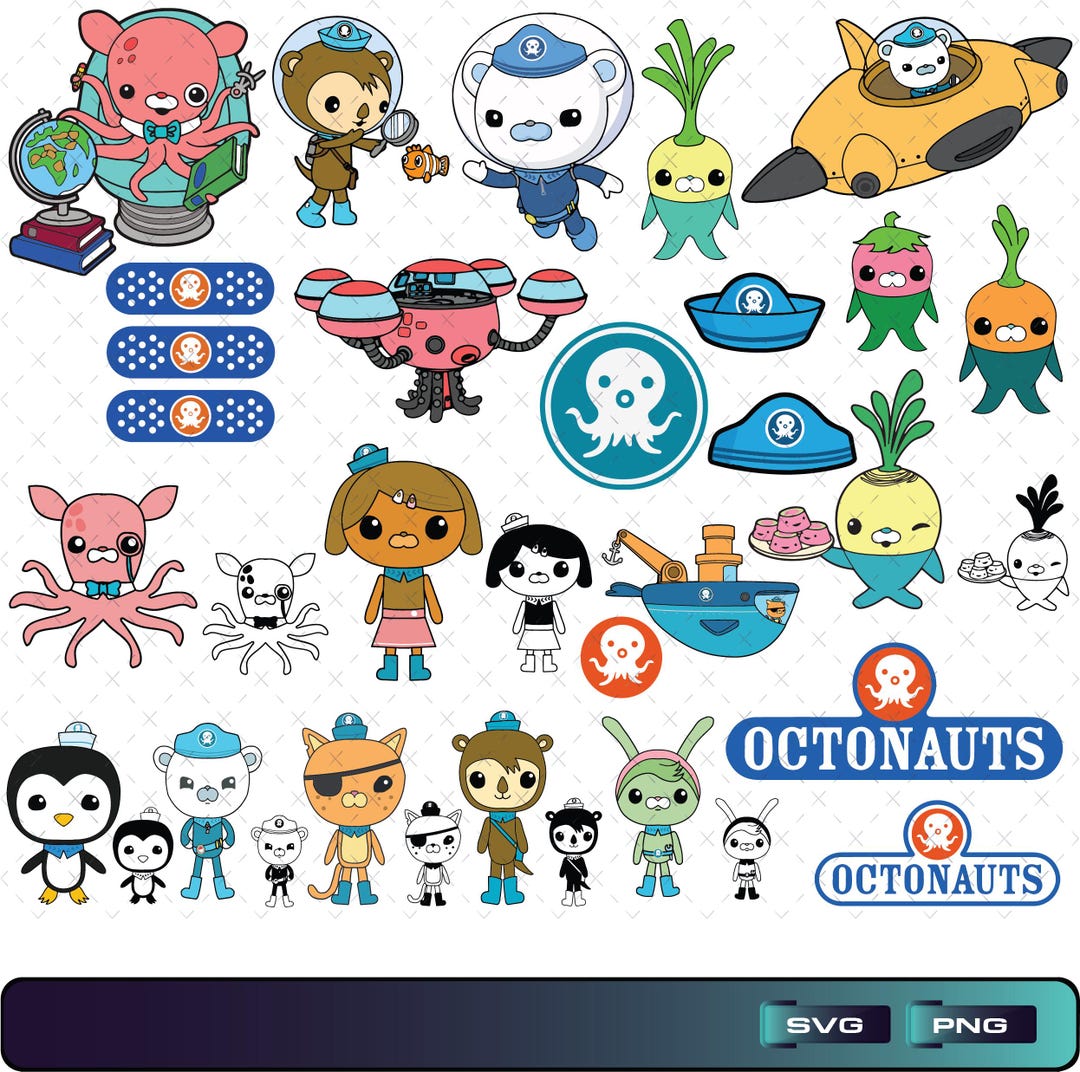 Octonauts SVG, and PNG Files + Font File - Etsy