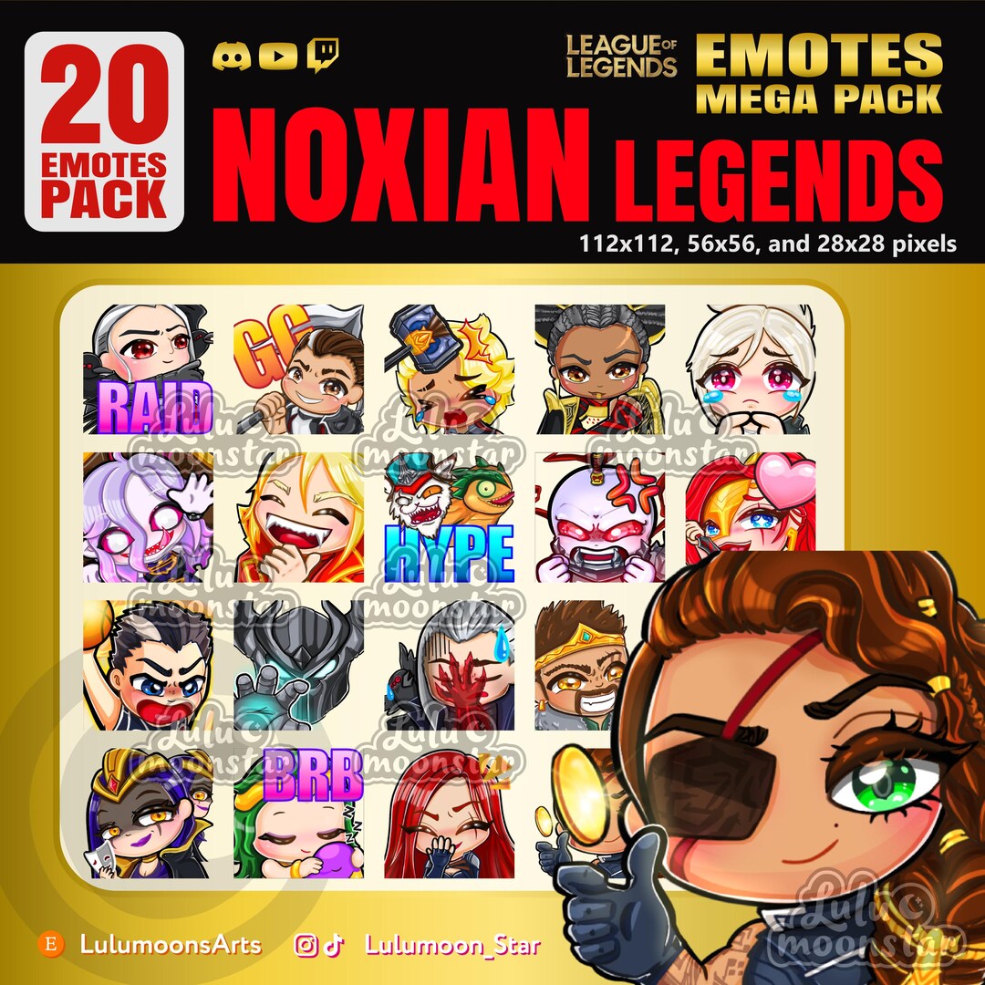 NOXIAN Legends Mega Pack – 20 Emotes Bundle (power, Chaos, Strategy ...