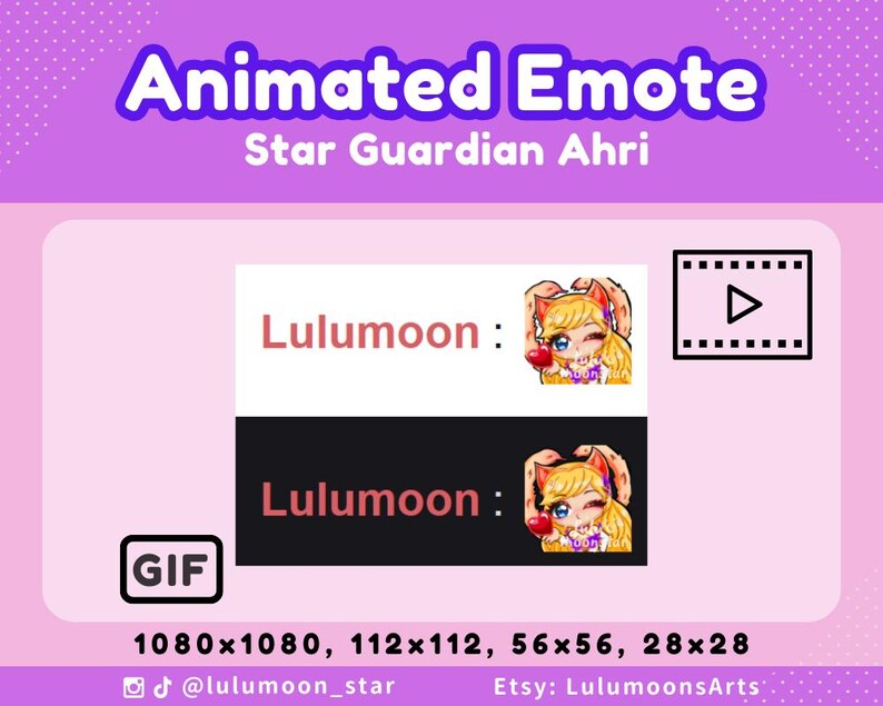 Star Guardian Ahri Animated Emote | Cute League of Legends Stream Emote ...