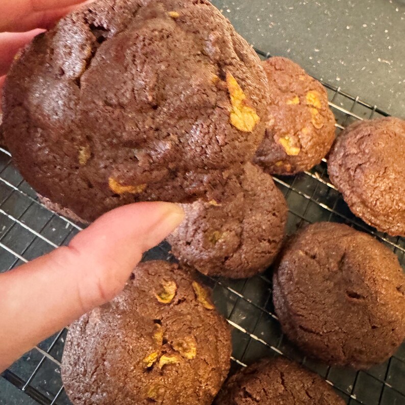Giant Chocolate Cornflake Cookies | Cookie Recipe, Afghan Cookie ...