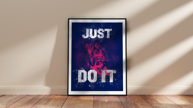 Michael Jordan “just Do It” Art Print – Bold Streetwear-inspired Wall ...