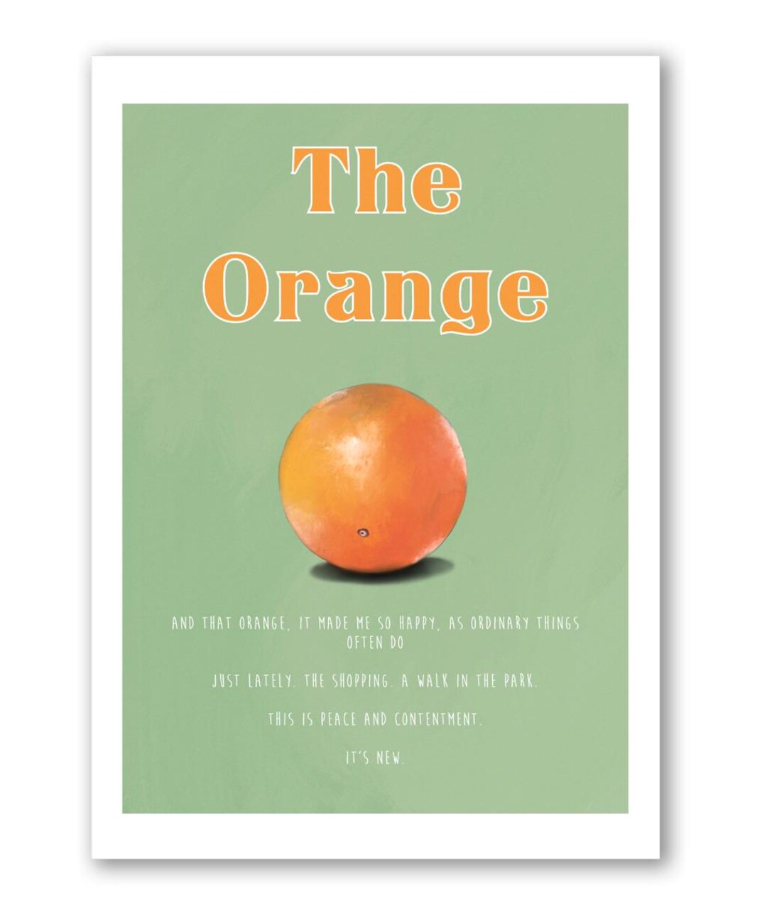 The Orange – Wendy Cope Inspired Poetry Print - Etsy