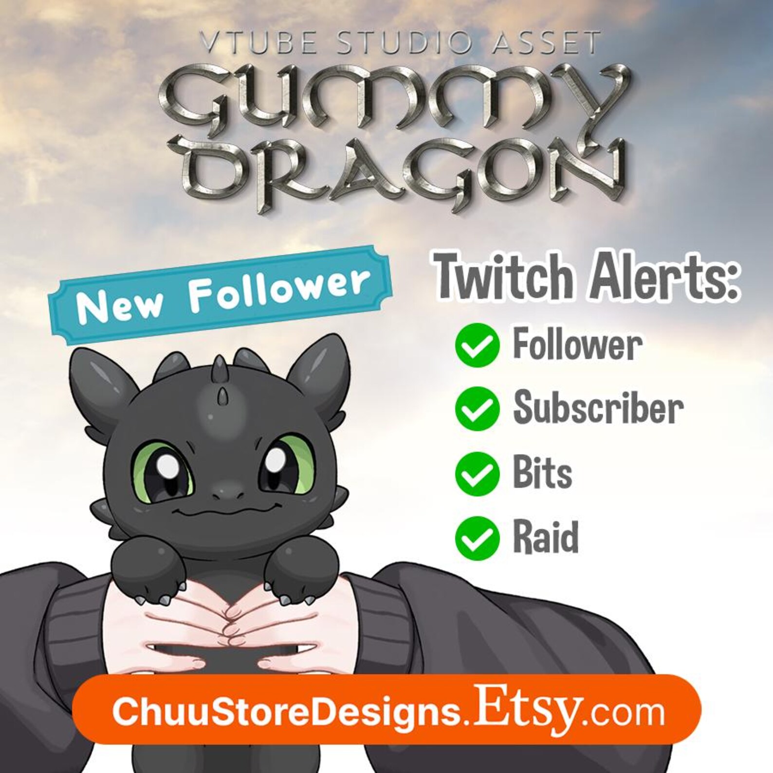 Gummy Dragon | Vtube Studio Asset - Etsy