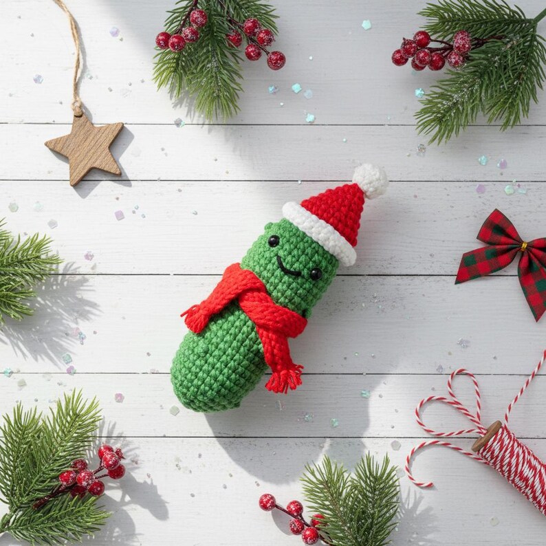 Christmas Pickle Crochet PDF Pattern - How to Crochet Cute Pickle ...