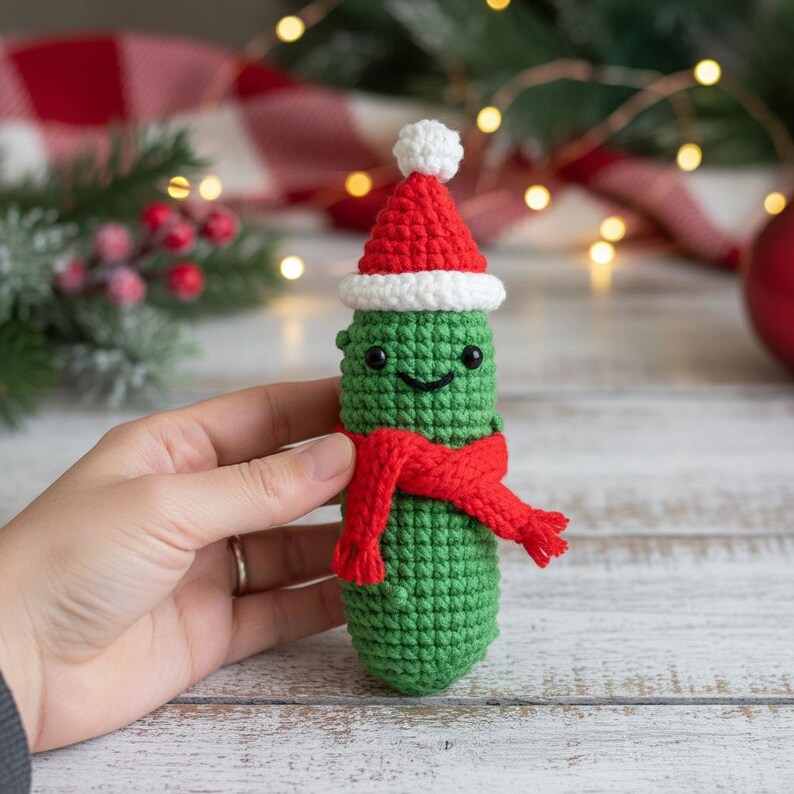 Christmas Pickle Crochet PDF Pattern - How to Crochet Cute Pickle ...