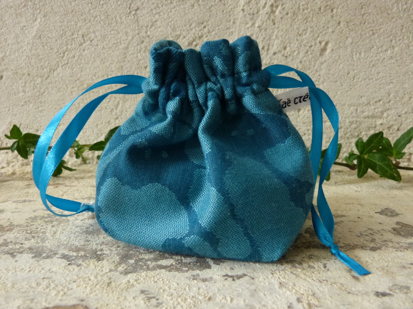 Small Blue Purse With Satin Ribbons - Etsy