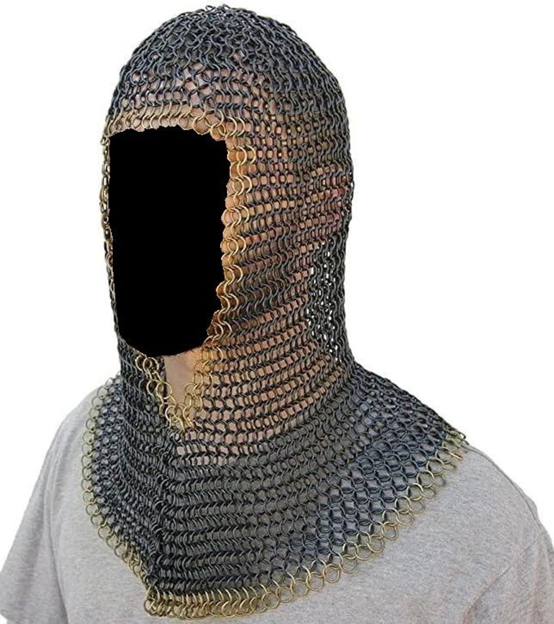 Handcrafted Medieval Chainmail Hood Coif Lightweight Decorative ...
