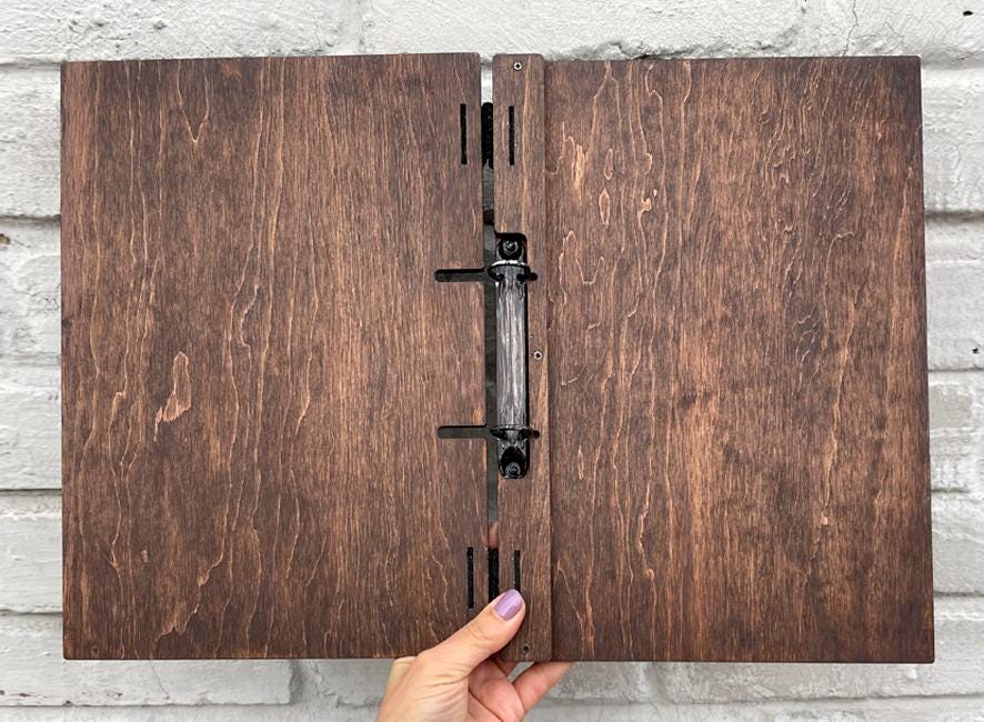 Wooden Menu Folder With Leather Strap, Restaurant Menu Folder, Menu ...