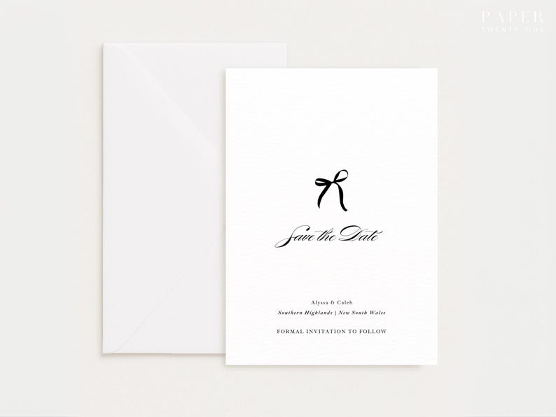 Save the Date Card Invitation | Classic Elegant Wedding Announcement ...