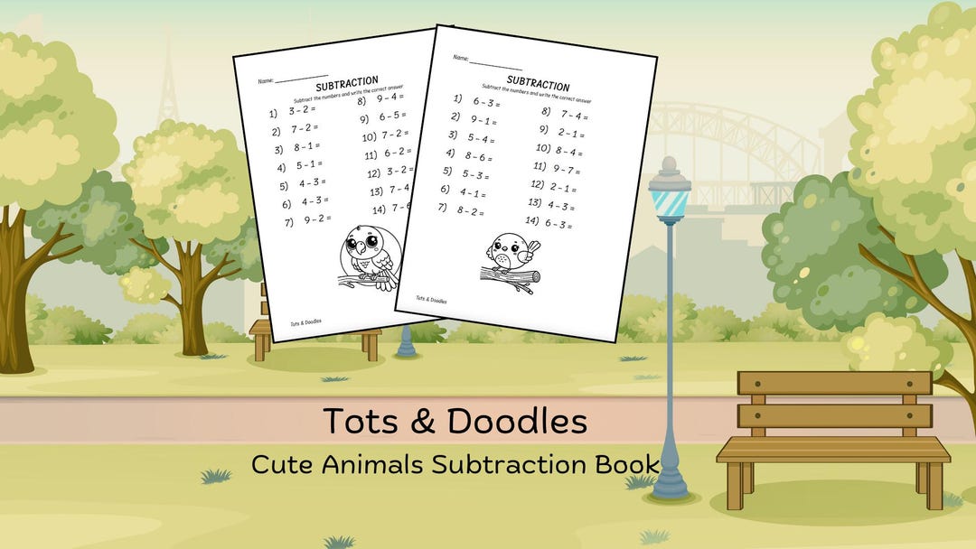 Mini Math: 4-page Printable Subtraction Workbook for Kids | Homeschool ...