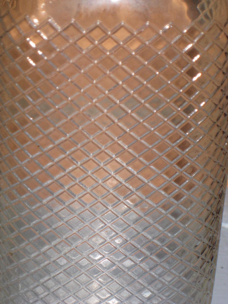 Antique Jars Canister Set 4 Clear Glass Diamond Embossed Grid Waffle ...