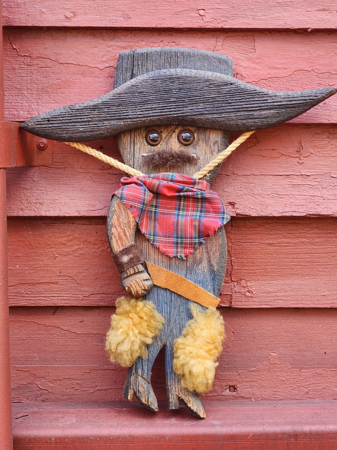 Primitive Cowboy Reclaimed Barnwood Western Decor Folk Art Rustic ...