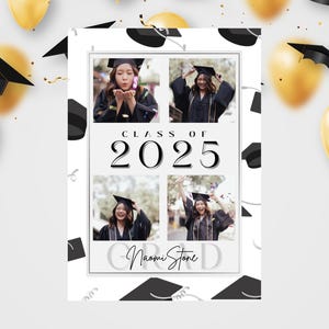 Editable Graduation Announcement Canva Template | 2025 Grad Photo ...