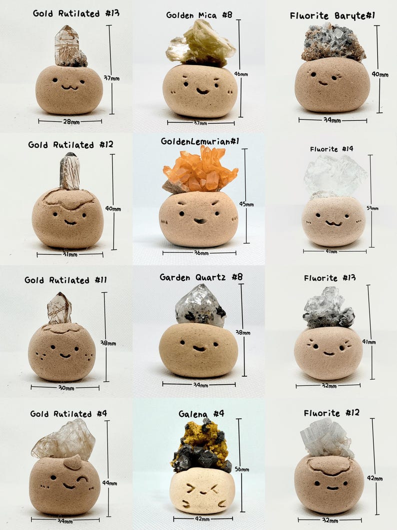 Hand-carved Smiling Crystal Stone Figures, Desk Pets, Raw Minerals ...