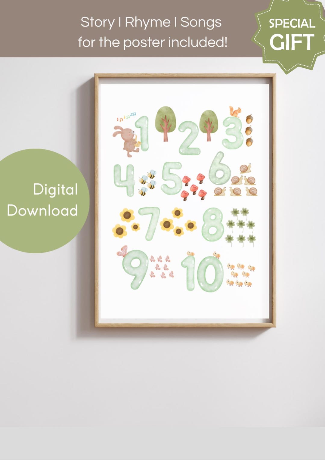 Woodland Animals Number Poster 1-10 | Kids Counting Poster | Nursery ...