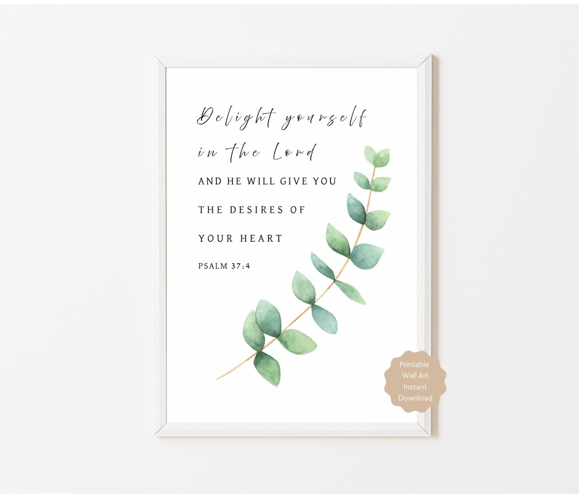 Delight Yourself in the LORD Bible Verse Wall Art | Christian Home ...