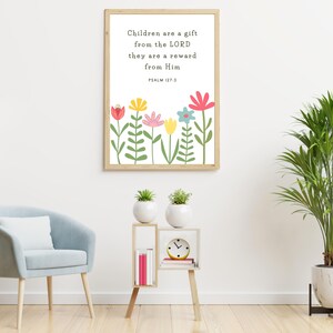 Psalm 127:3 Printable Nursery Bible Verse Wall Art | Kids Room Decor ...