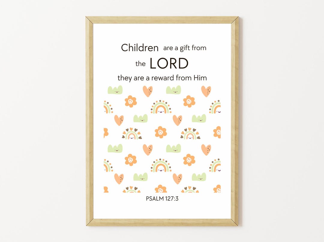 Psalm 127:3 Bible Verse Wall Art | Christian Home Decor | Christian ...