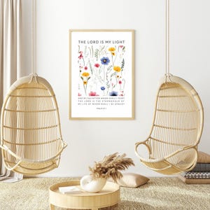 Psalm 27:1 Printable Bible Verse Wall Art “the Lord is My Light and My ...