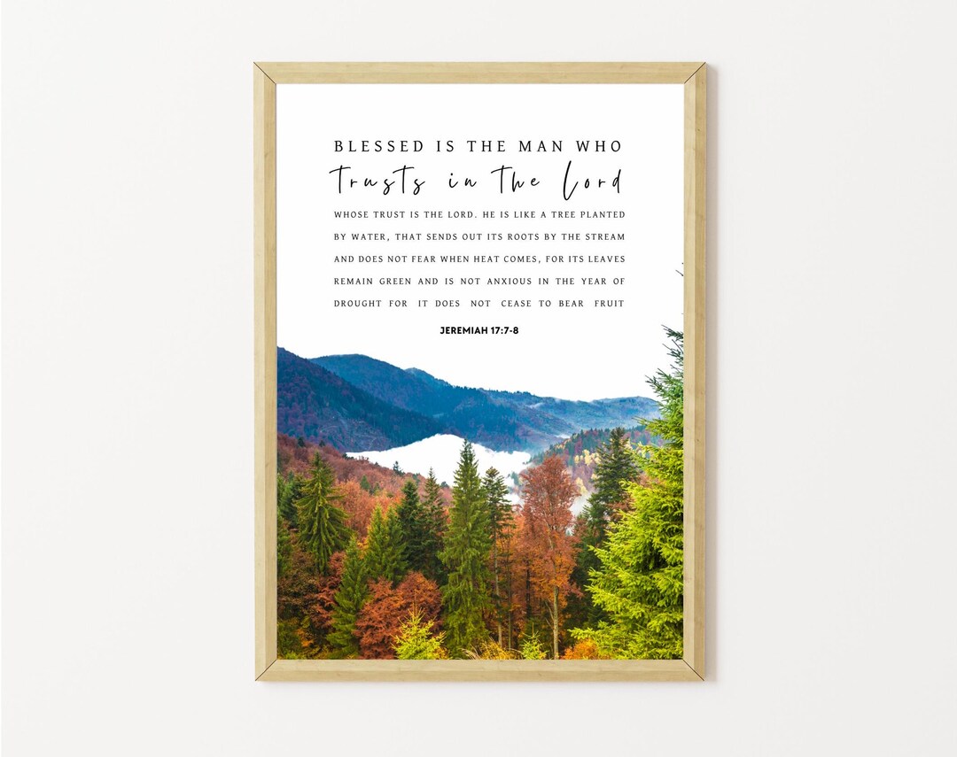 Jeremiah 17:7-8 Bible Verse Wall Art | Christian Home Decor | Scripture ...