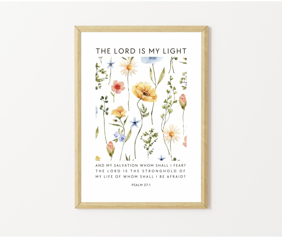 Psalm 27:1 Printable Bible Verse Wall Art Christian Home Decor ...