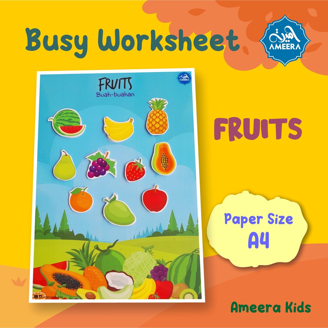 Busy Worksheet With the Theme of Fruits for Children. Printable ...