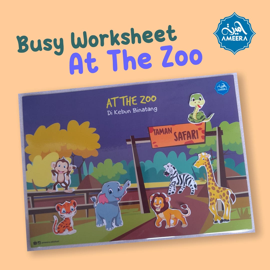 Busy Worksheet With the Theme of at the Zoo for Children. Printable ...