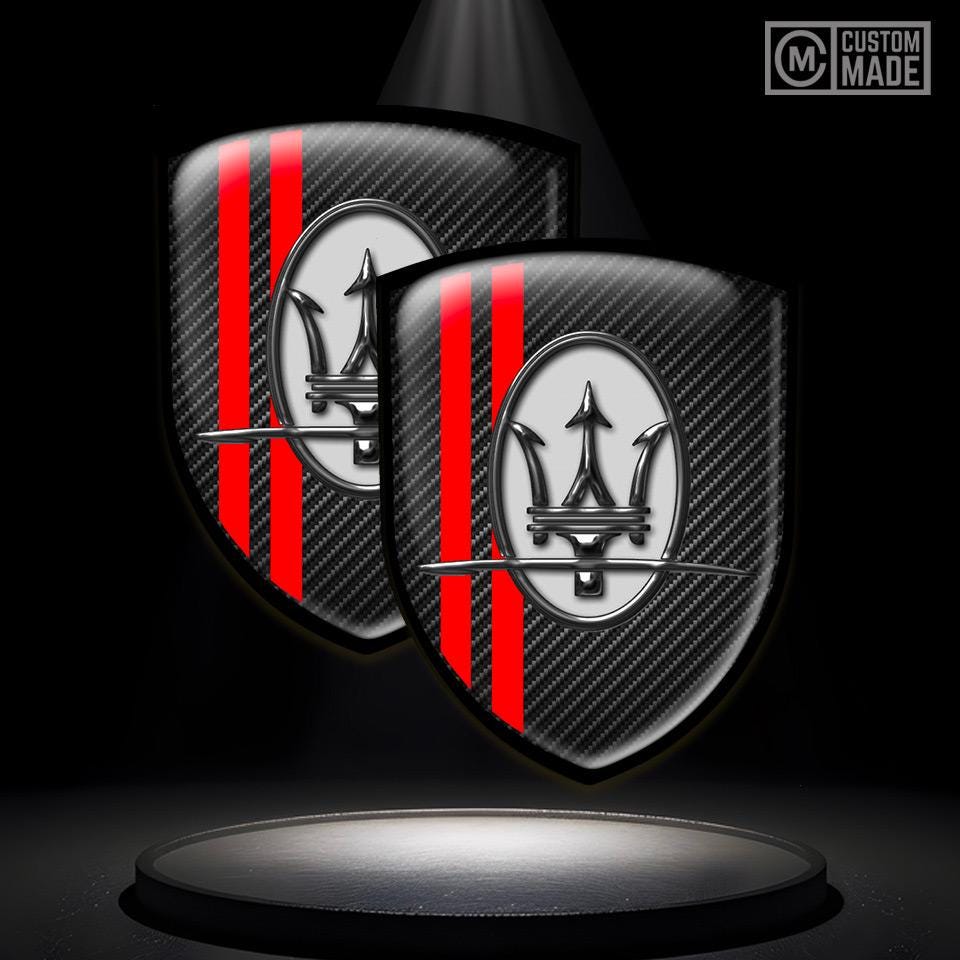 Maserati Emblem Shield: Domed Logo Sticker, Car Tuning Exterior Badge ...