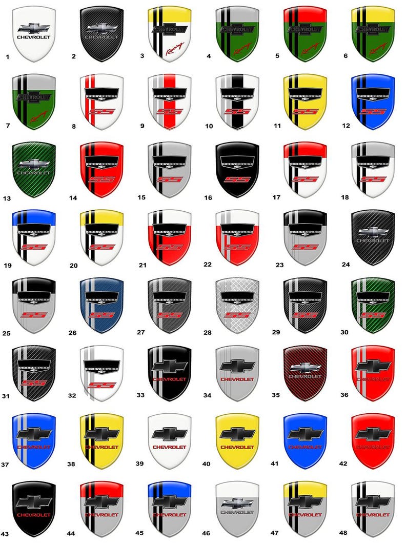 Chevrolet Logo Badge Car Emblem Sticker for Fender, Bumper & Interior ...
