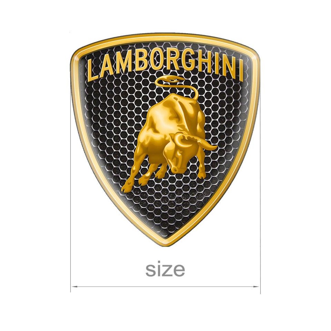 Lamborghini Domed Emblem Shield Car Tuning Emblem Sticker Lambo Fender ...