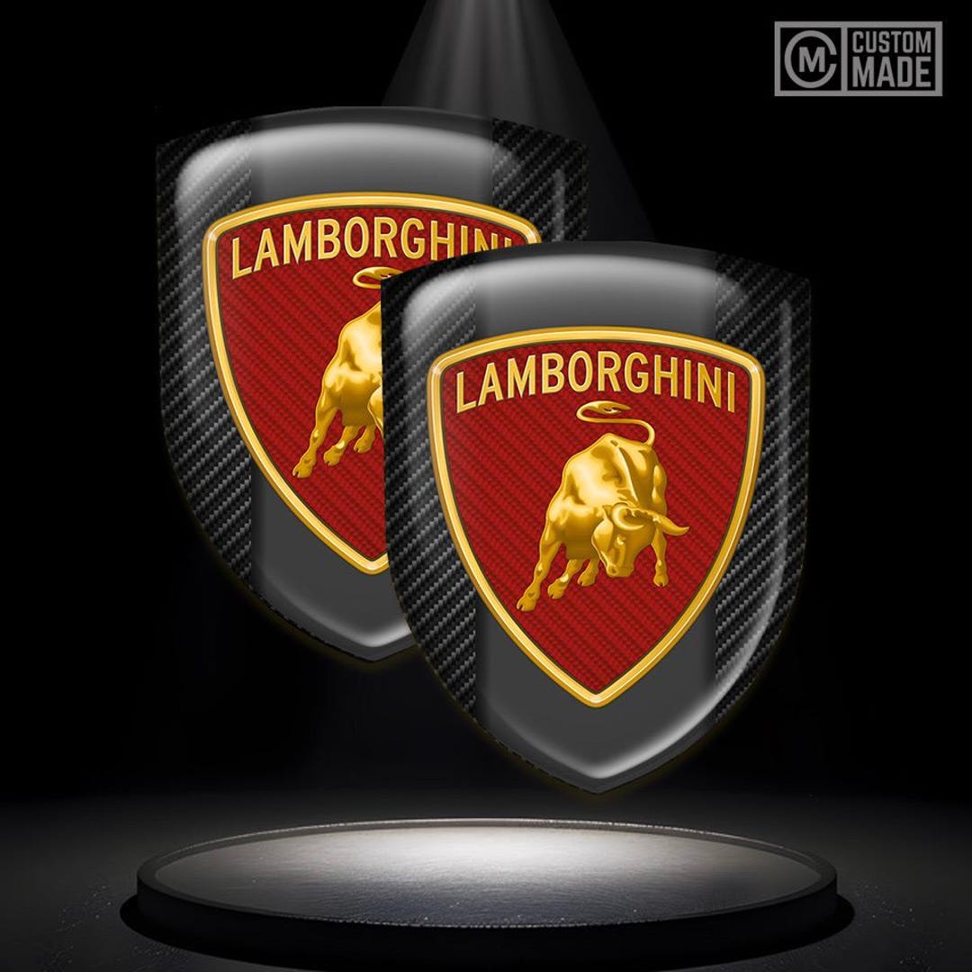 Lamborghini Domed Emblem Shield Car Tuning Emblem Sticker Lambo Fender ...