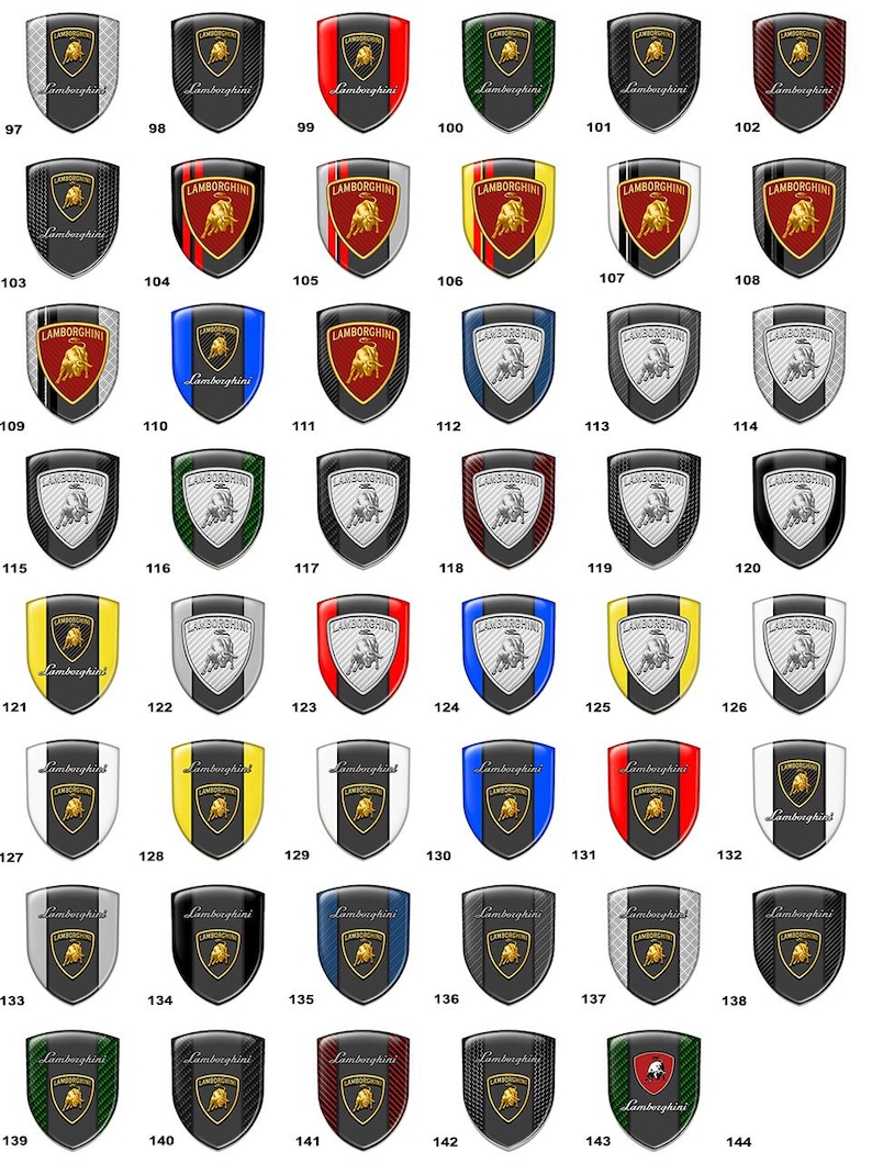 Lamborghini Silicone Emblem Shield Car Sticker Fender Car Interior ...