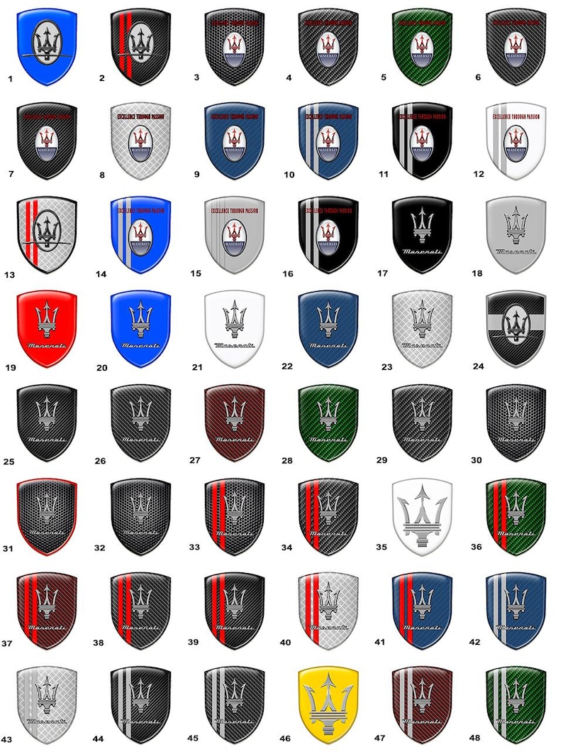 Maserati Interior Emblem Shield Car Tuning Emblem Exterior Sticker ...