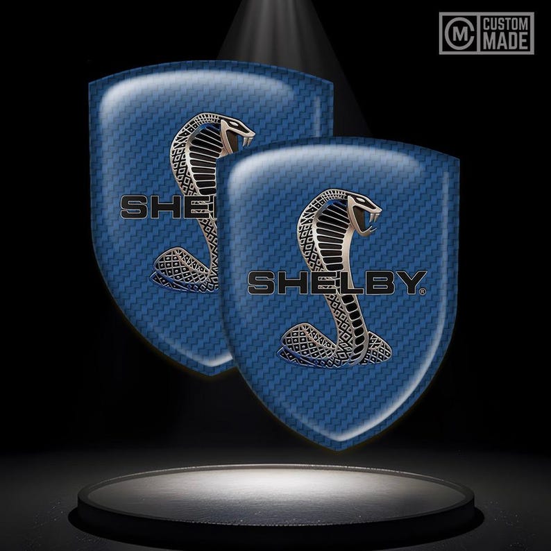 Shelby Cobra Emblem Sticker: Silicone Logo Badge, Car Interior & Bumper ...
