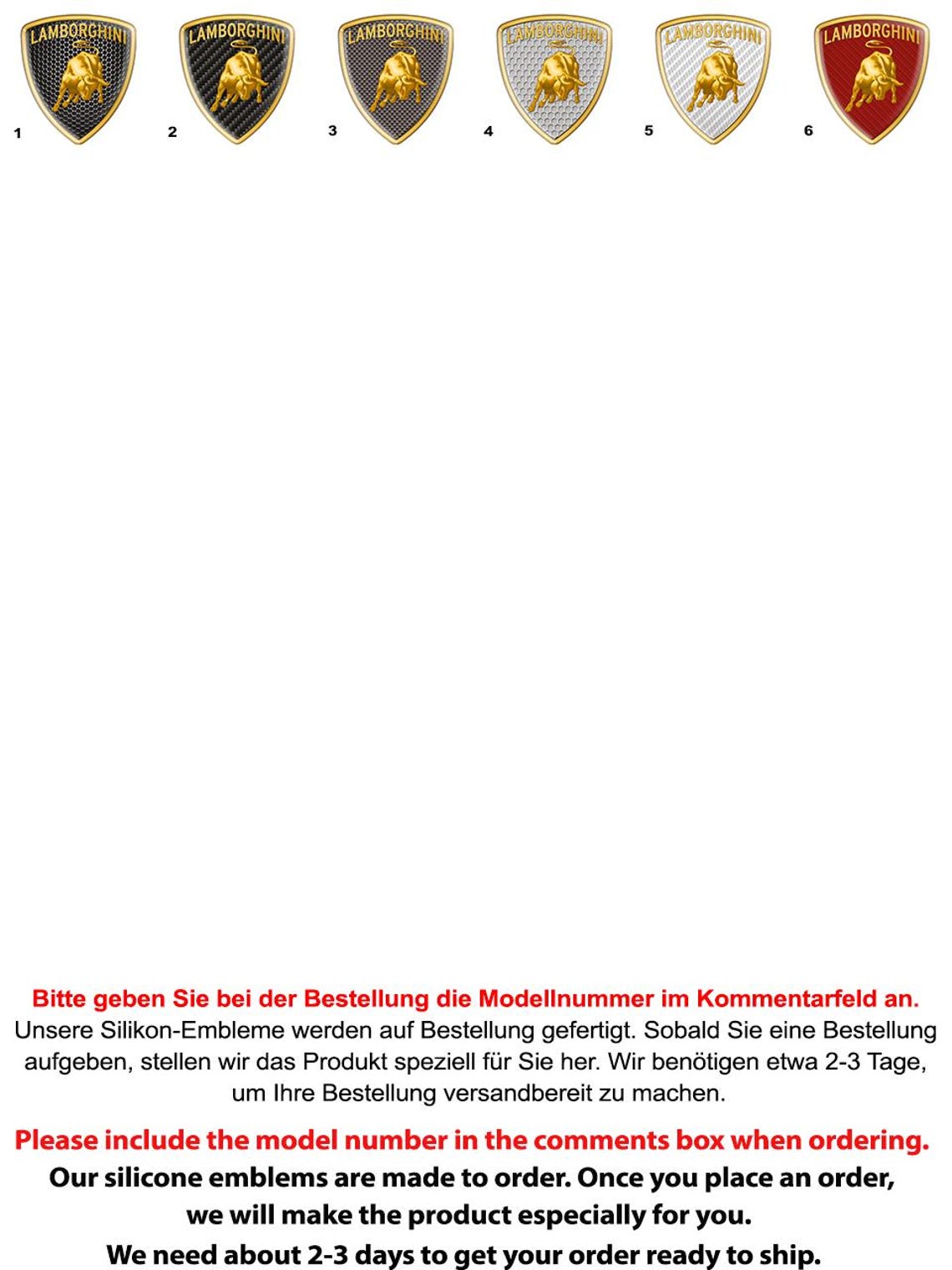 Lamborghini Domed Emblem Shield Car Tuning Emblem Sticker Lambo Fender ...