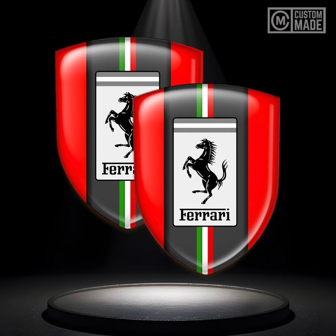 Ferrari Domed Emblem Shield: Car Tuning Sticker, Bumper Badge - Etsy